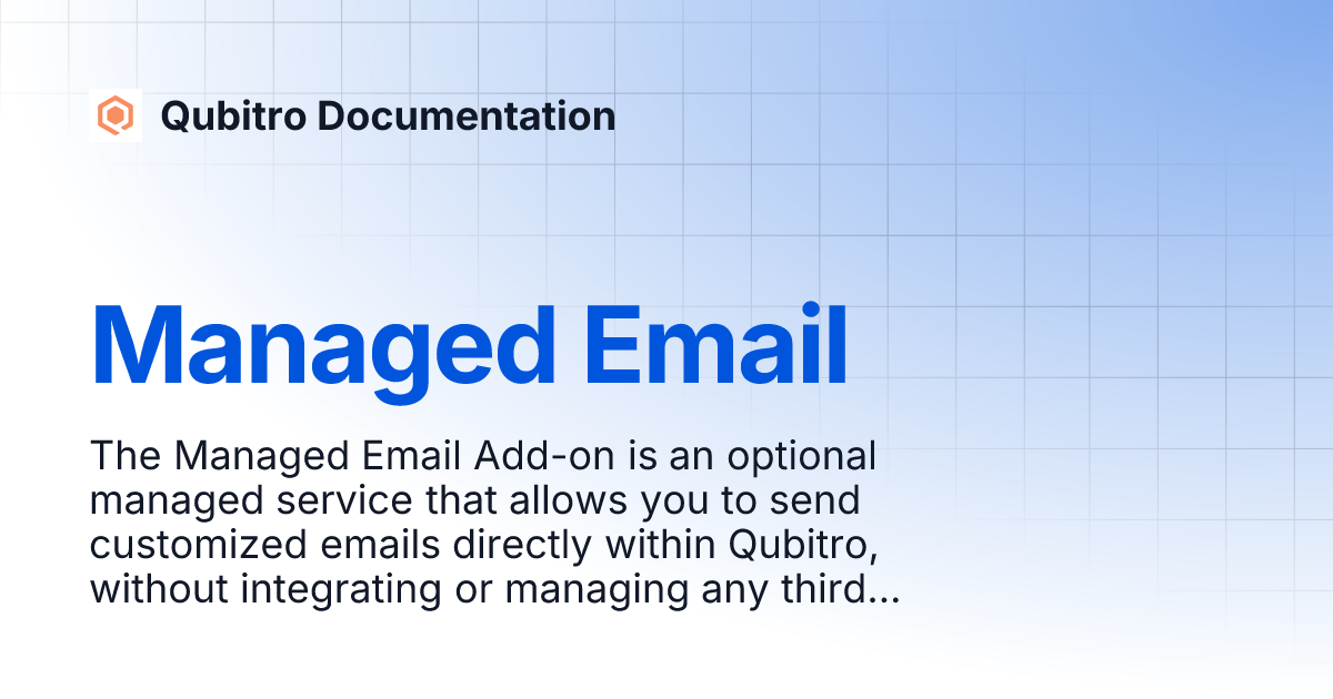 Managed Email | Qubitro Documentation