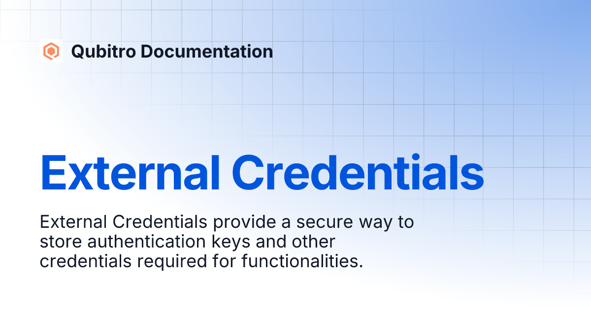External Credentials | Qubitro Documentation