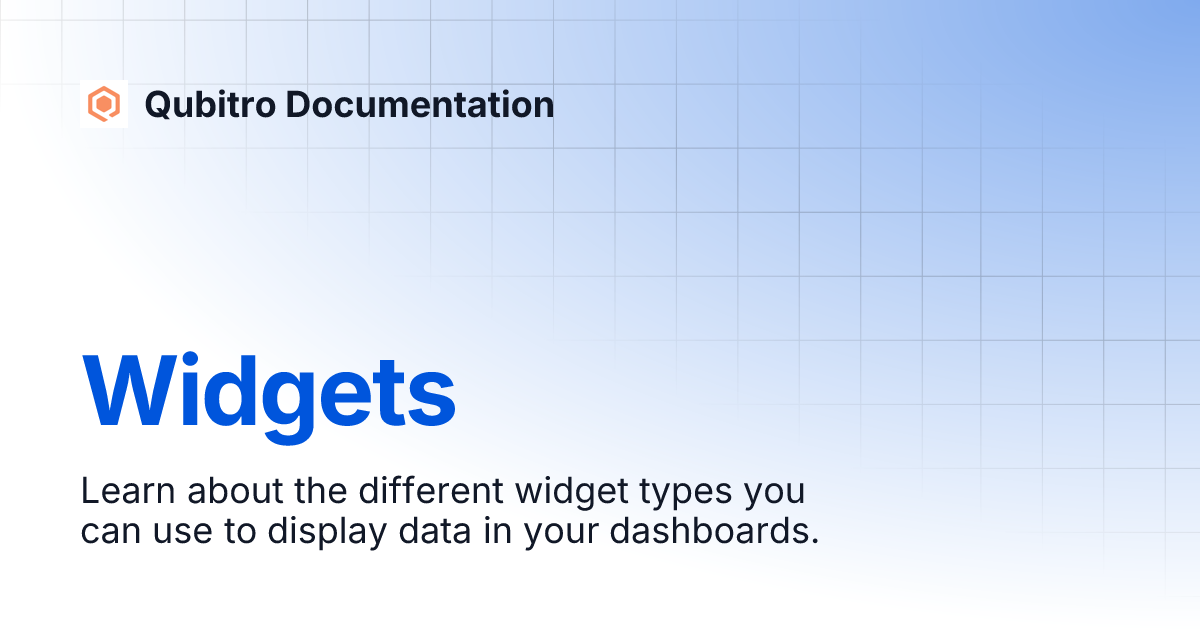Widgets | Qubitro Documentation