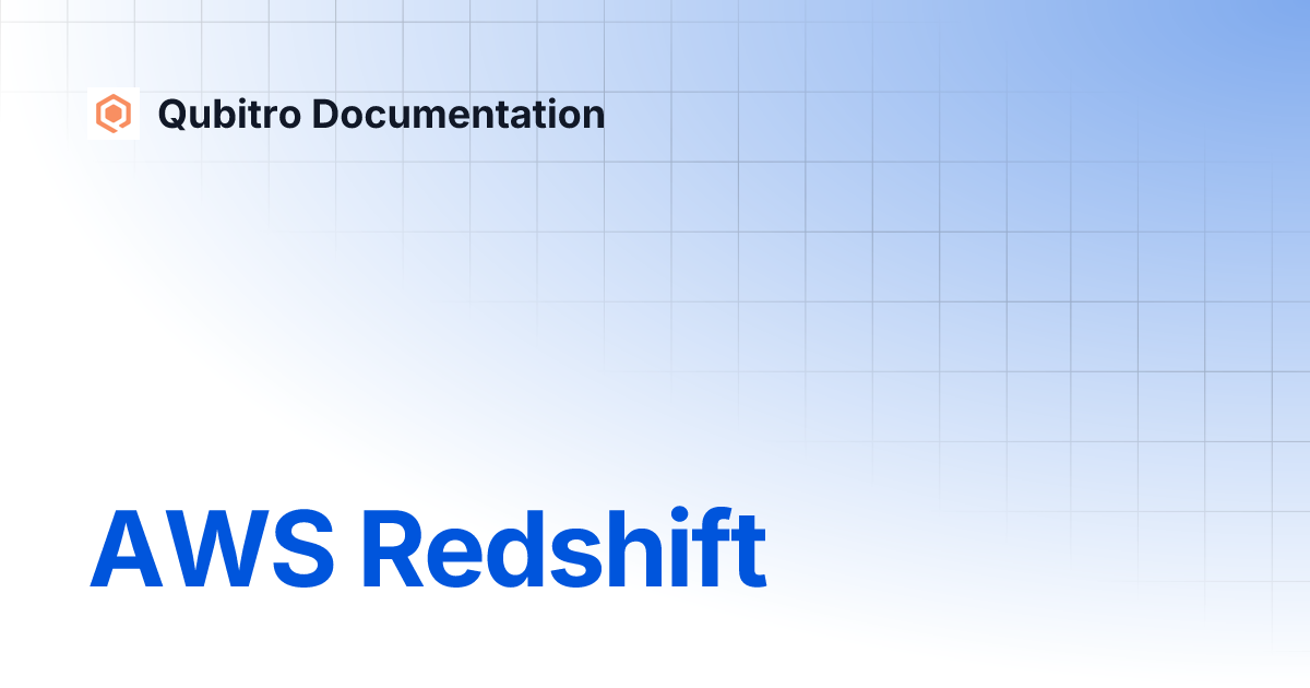 AWS Redshift | Qubitro Documentation