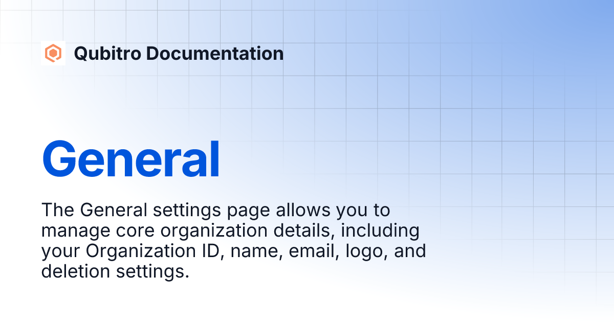 General | Qubitro Documentation