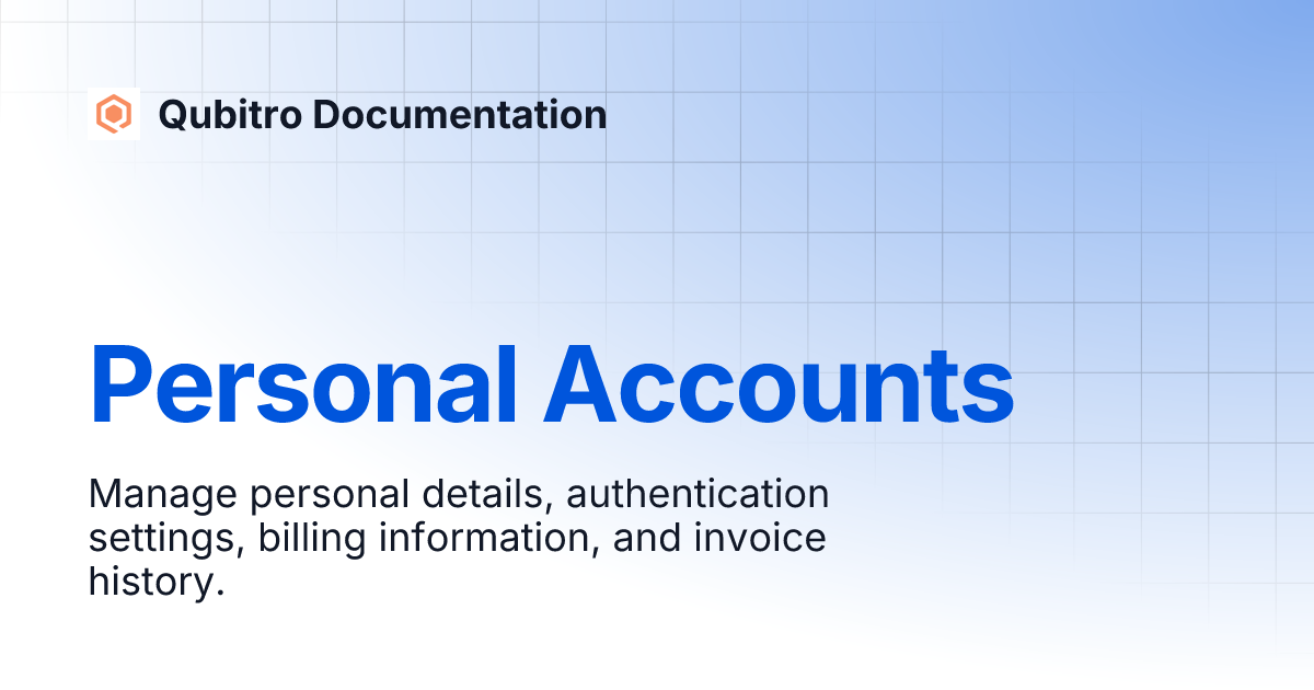 Personal Accounts | Qubitro Documentation