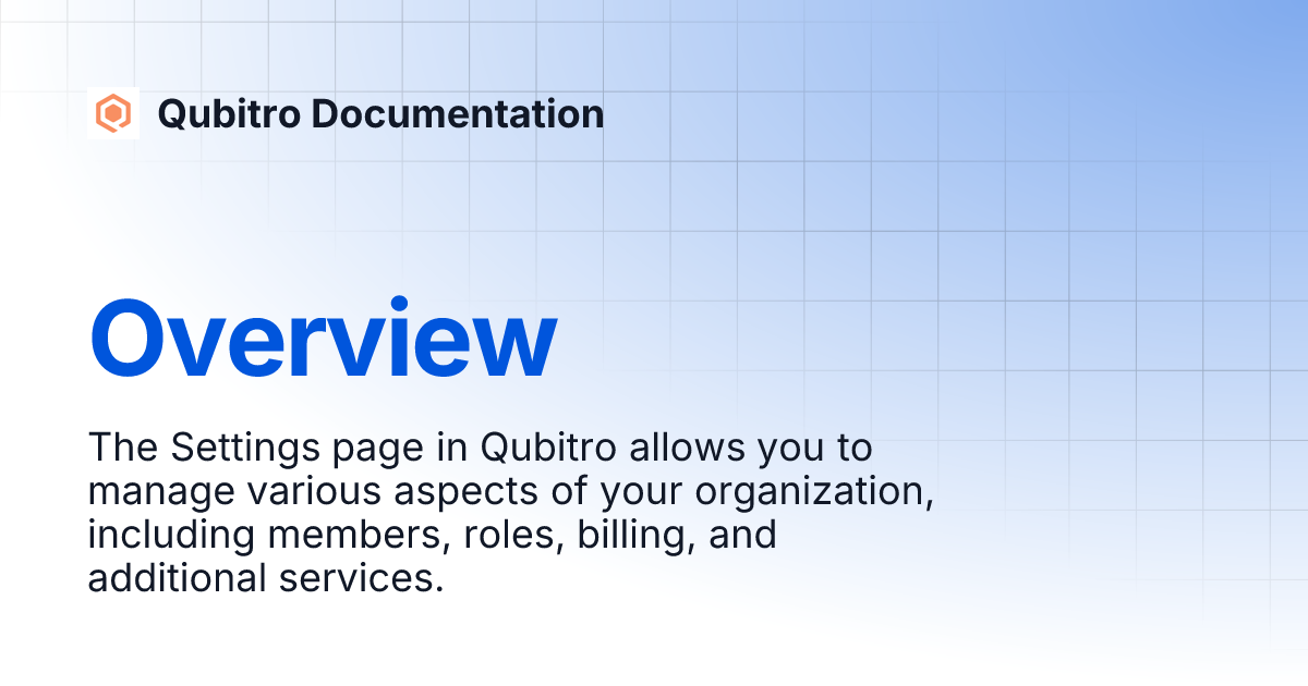 Overview | Qubitro Documentation