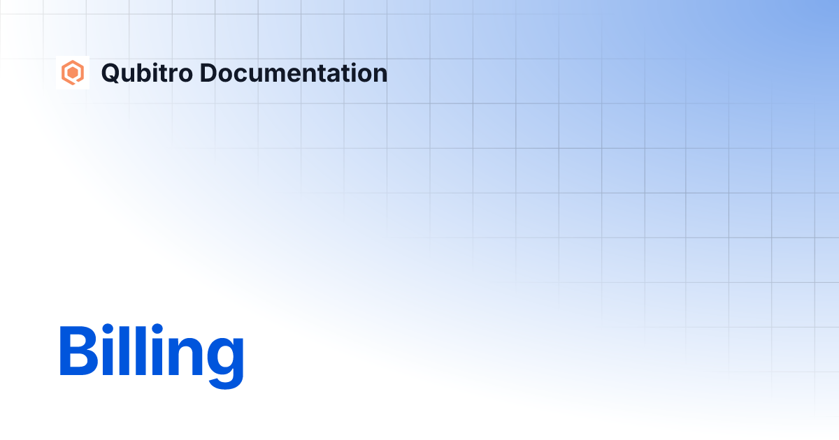 Billing | Qubitro Documentation